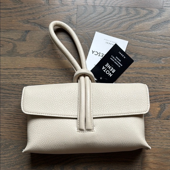 M. Gemi | Bags | M Gemi Francesca Beige Leather Clutch Crossbody Bag ...